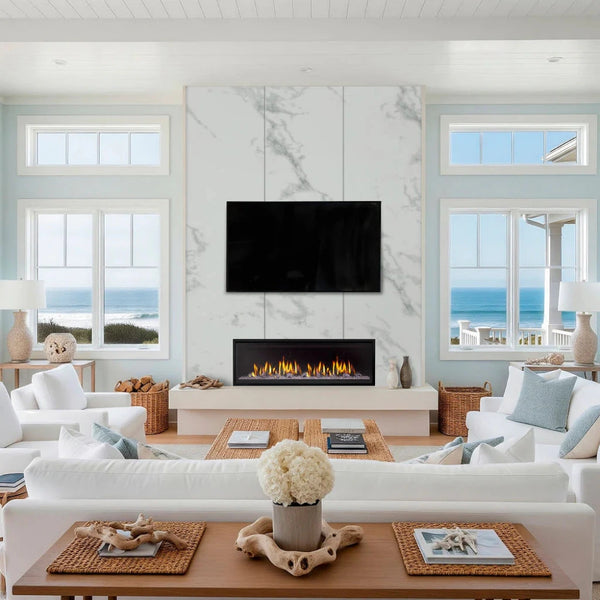 SimpliFire Allusion Edge 60" Linear Built-In Virtual Electric Fireplac ...