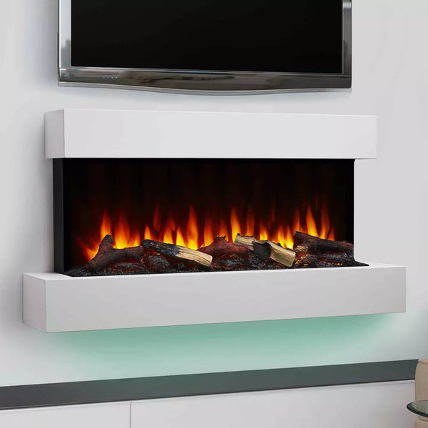 SimpliFire Format 43" Floating Mantel Wall Mount Linear Electric Firep ...