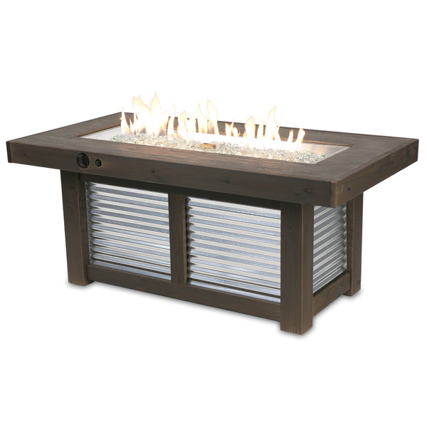 The Outdoor GreatRoom Company Denali Brew Linear Gas Fire Pit Table ...