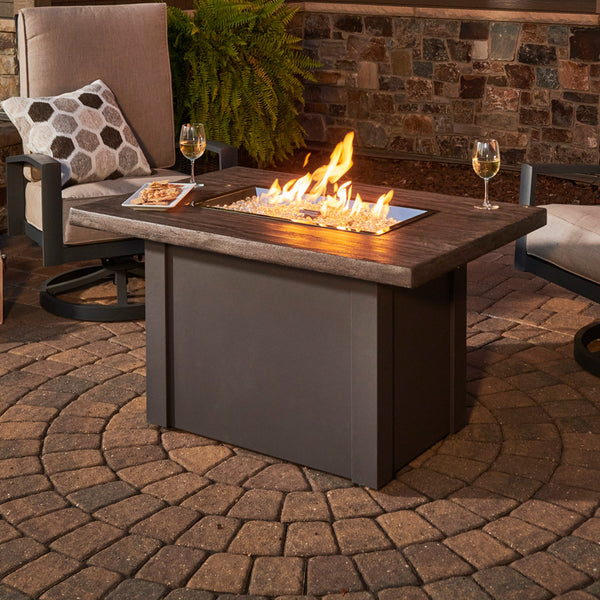 The Outdoor GreatRoom Company Driftwood Havenwood Rectangular Gas Fire ...